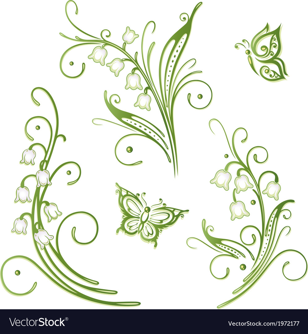 Lily valley Royalty Free Vector Image - VectorStock