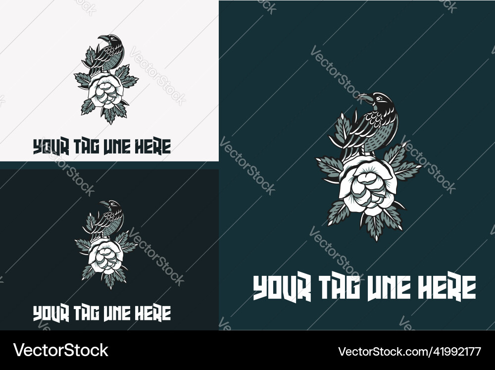 Logo design of crown and flower Royalty Free Vector Image