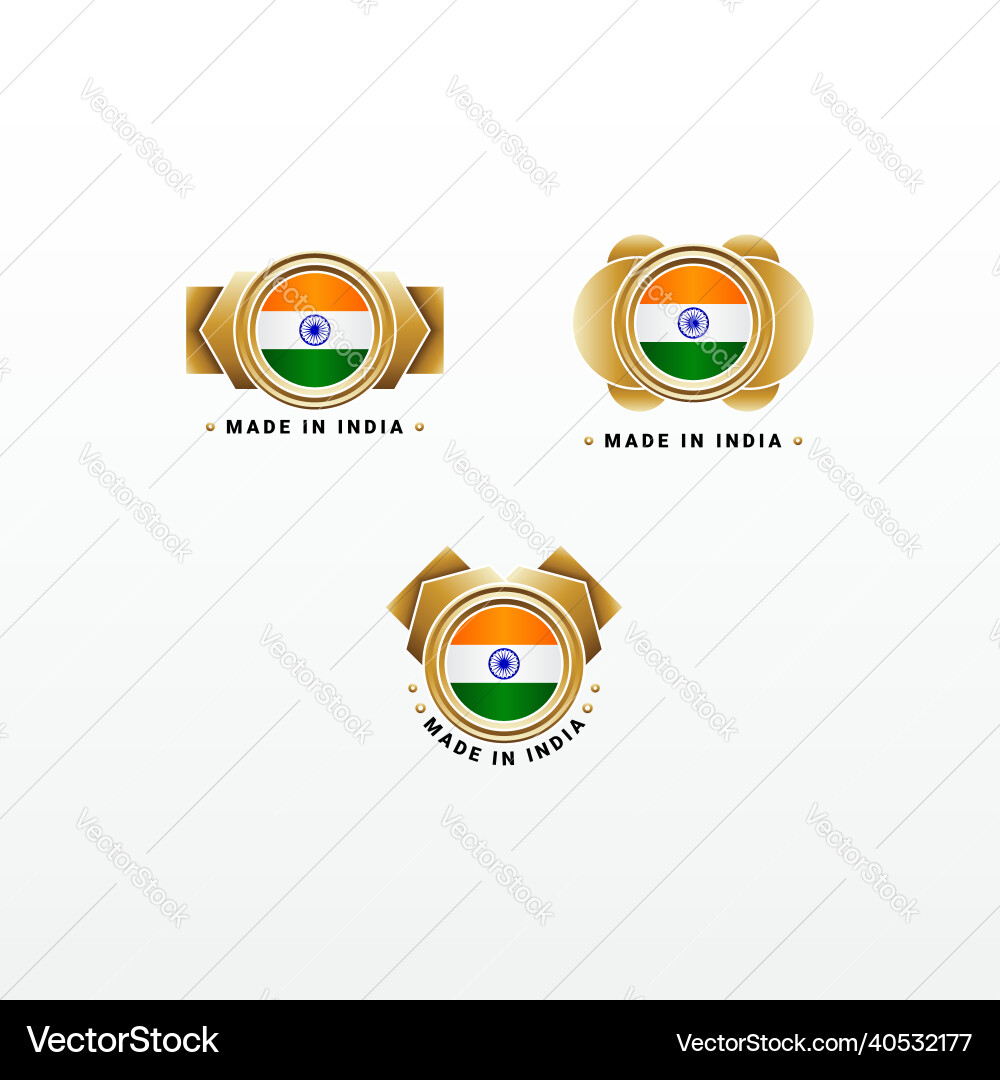 Made in india badge design for greeting product Vector Image