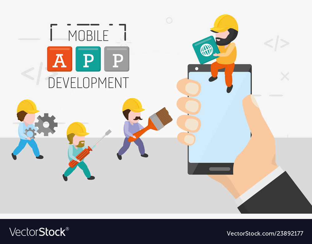 Mobile app development Royalty Free Vector Image