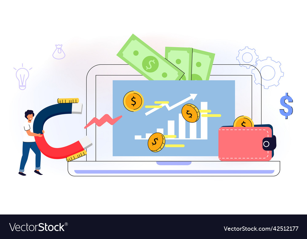 Monetization concept online e-commerce marketer Vector Image Monetization concept online e-commerce marketer Vector Image