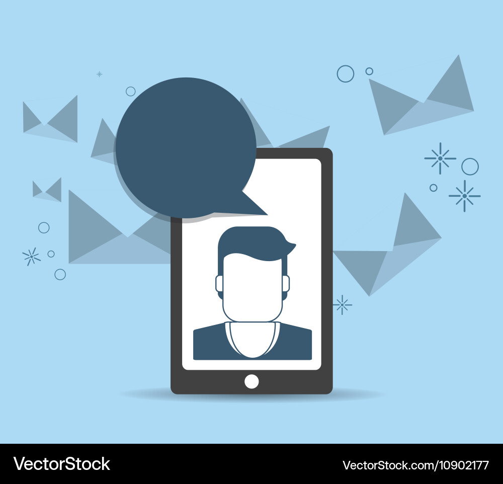 Person avatar with messaging related icons image Vector Image