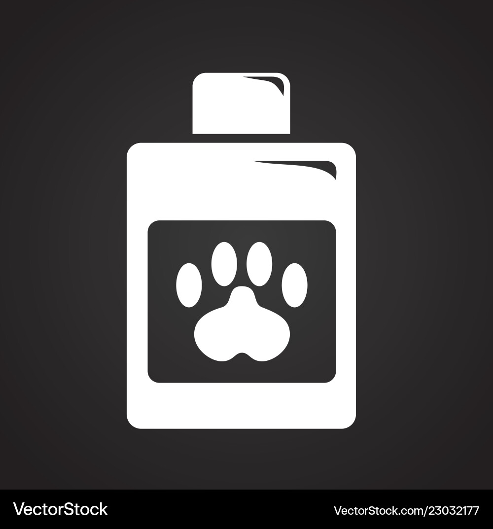 Pet anti parasite cure icon on black background Vector Image