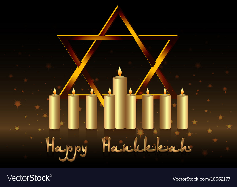 Postcard for festival of lights hanukkah Vector Image