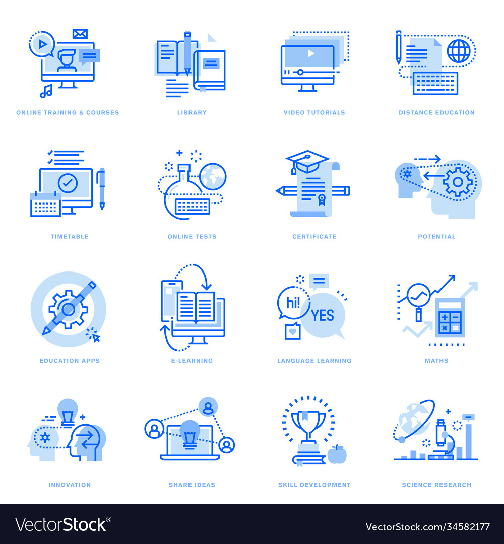 Set flat line icons Royalty Free Vector Image - VectorStock