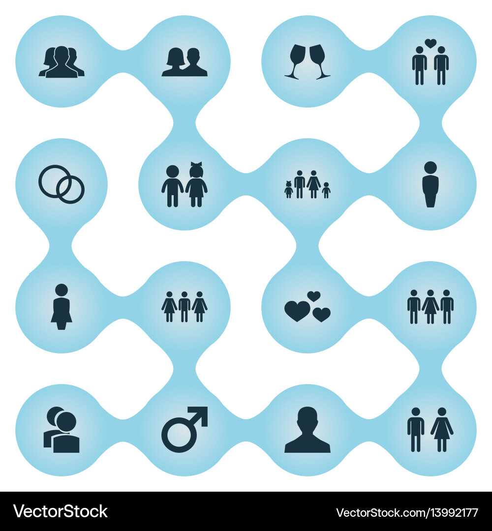 Set of simple couple icons Royalty Free Vector Image