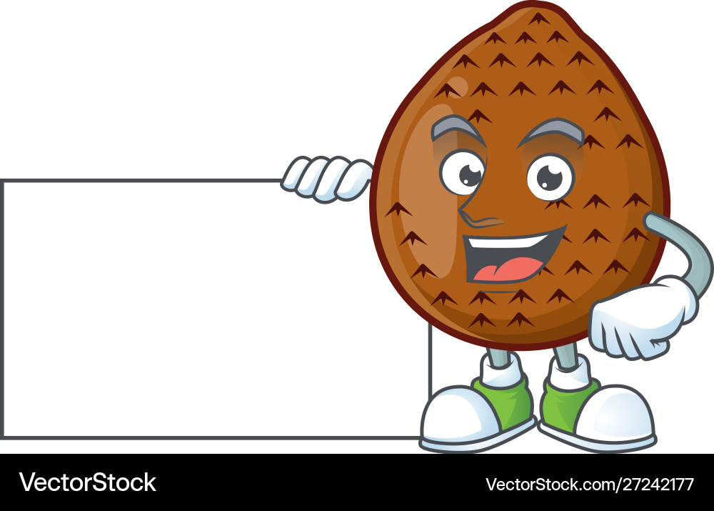 Thumbs up with board salak fruit cartoon character