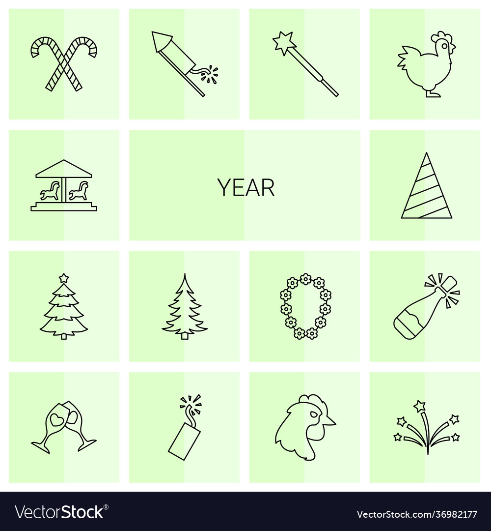 Year icons Royalty Free Vector Image - VectorStock