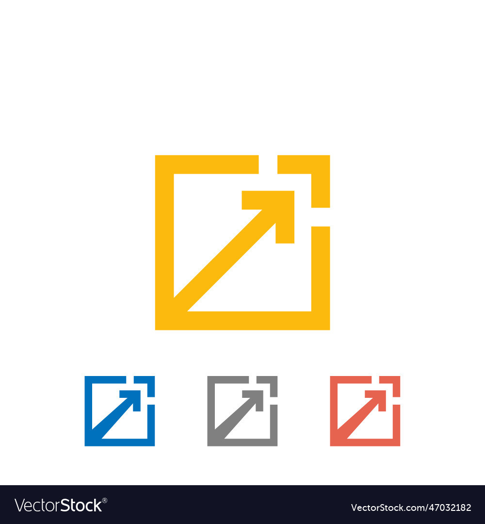 Arrow data logo data icon with rectangle Vector Image
