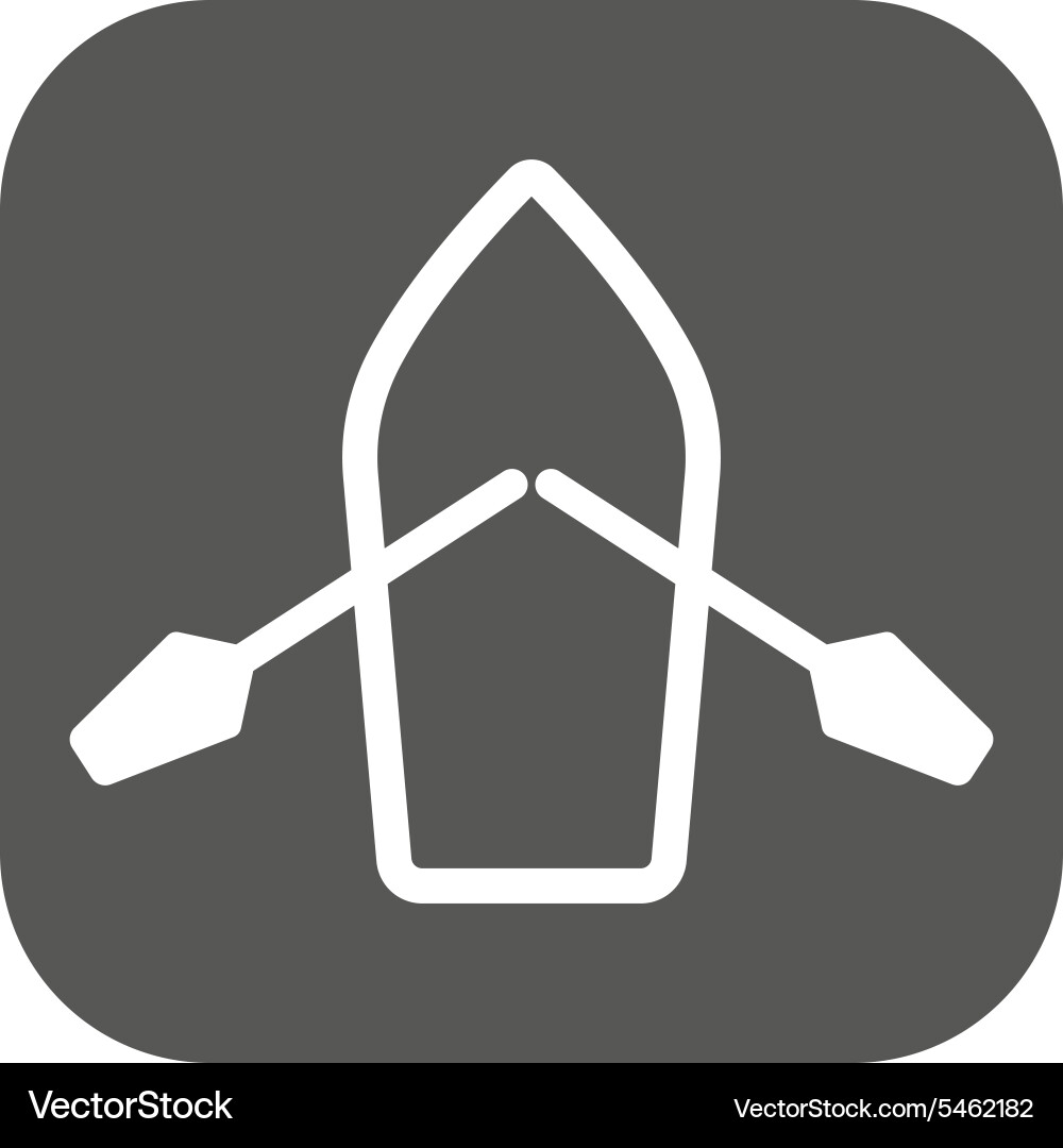Boat and oars icon skiff paddle symbol Royalty Free Vector