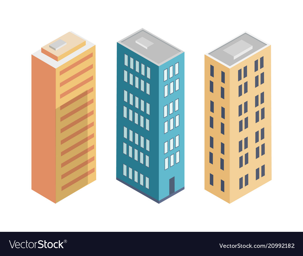 Building collection poster Royalty Free Vector Image
