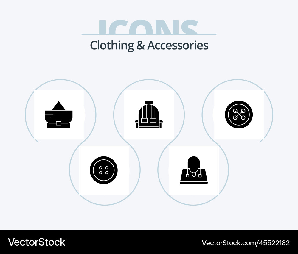 Clothing and accessories glyph icon pack 5 icon Vector Image