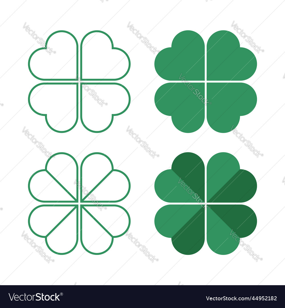 Clover icons set Royalty Free Vector Image - VectorStock