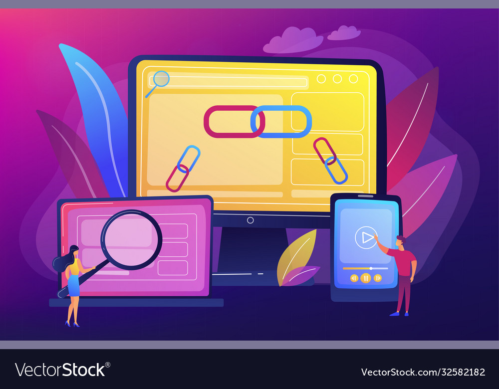 Cross platform development flat Royalty Free Vector Image
