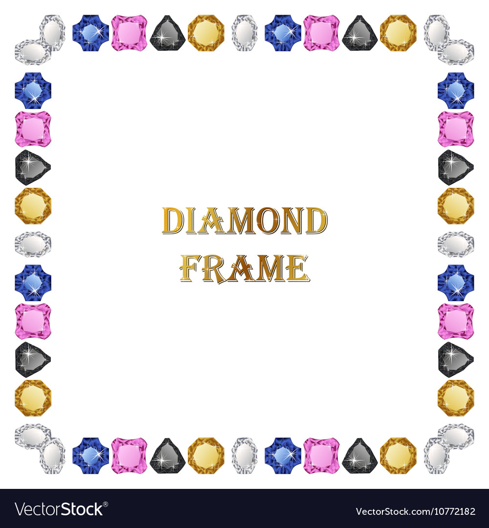 Diamonds square frame Royalty Free Vector Image