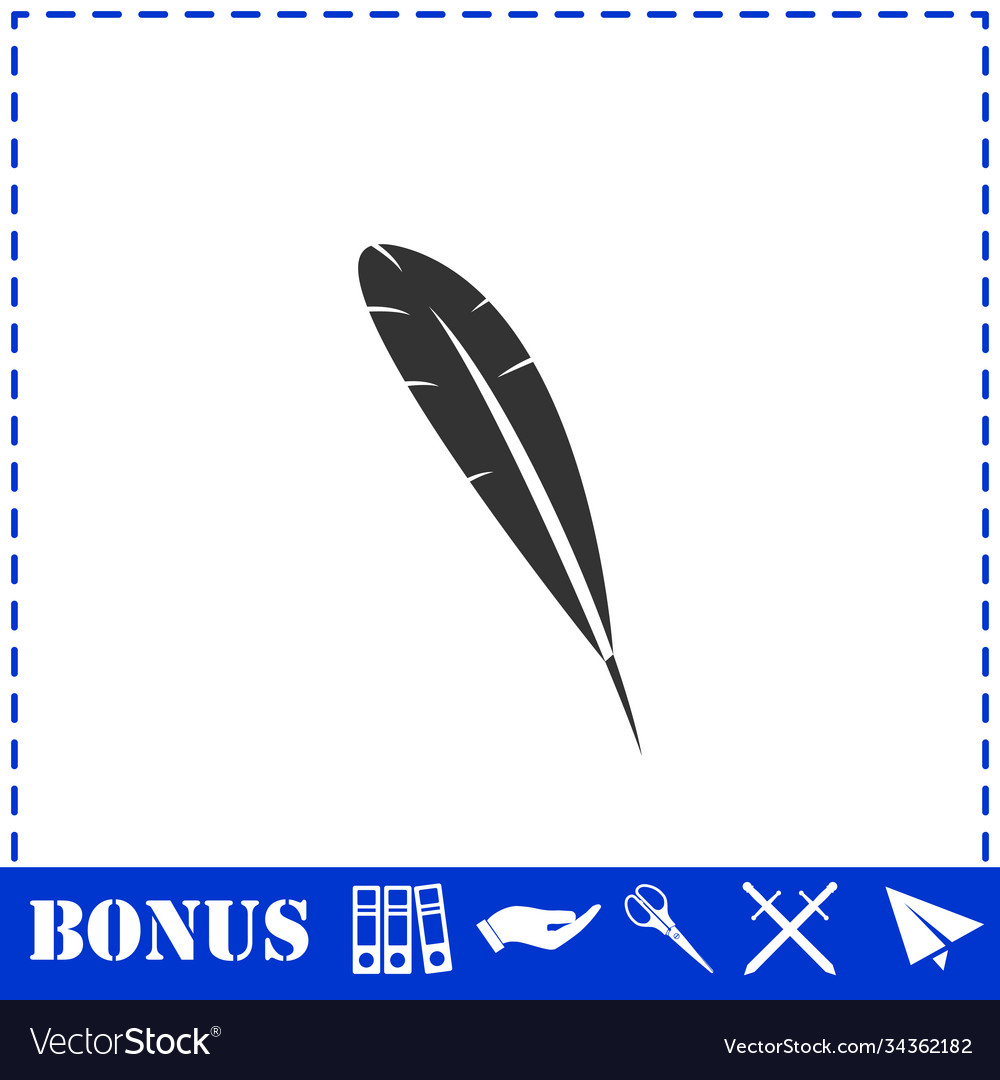 Feather icon flat Royalty Free Vector Image - VectorStock