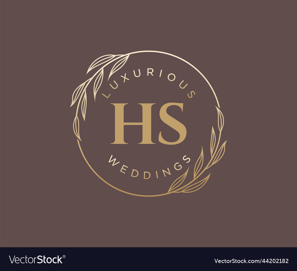 Hs initials letter wedding monogram logos Vector Image