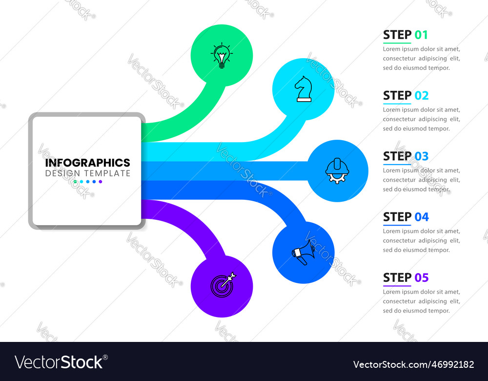 Infographic template 5 connected circles Vector Image