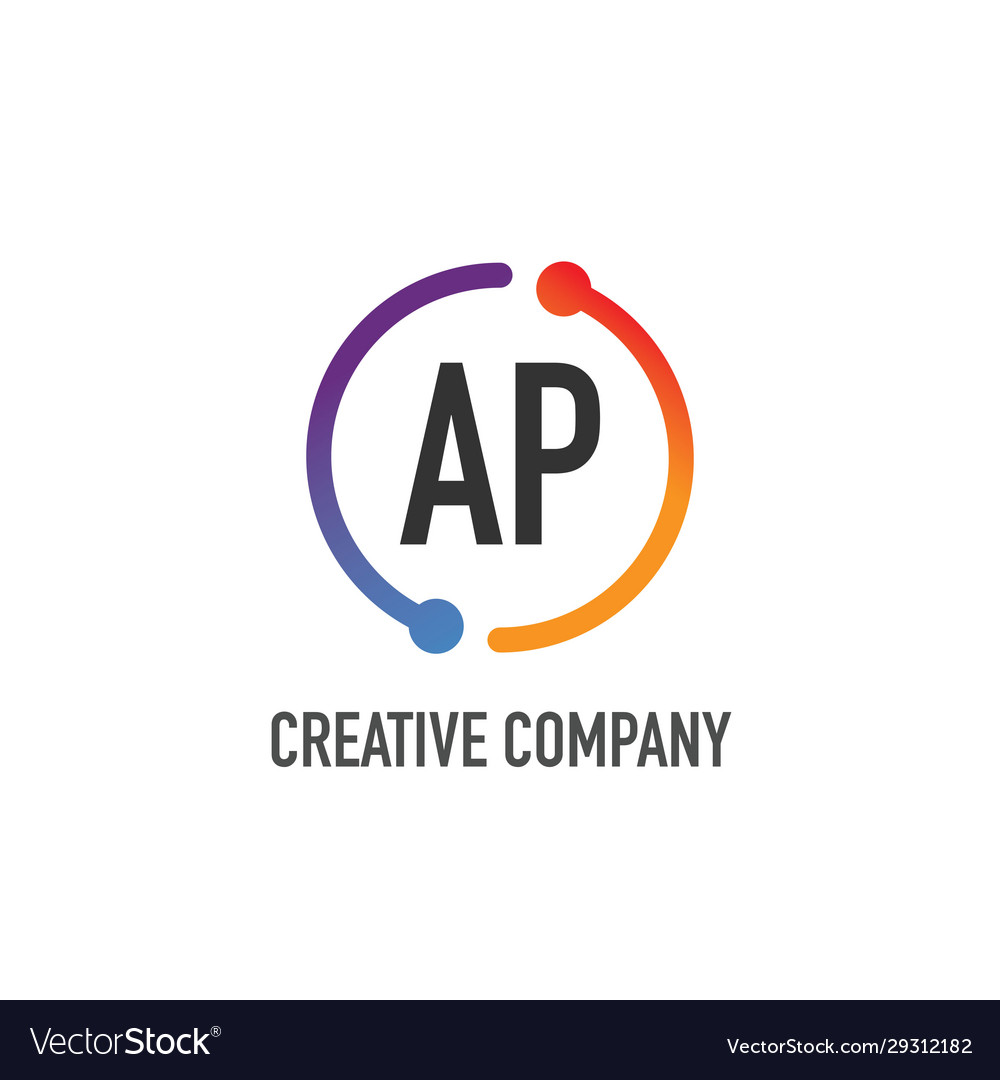 Initial letter ap creative circle logo design Vector Image
