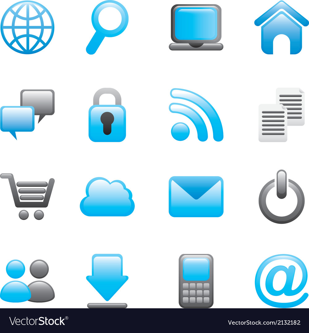 Internet icons over white background Royalty Free Vector