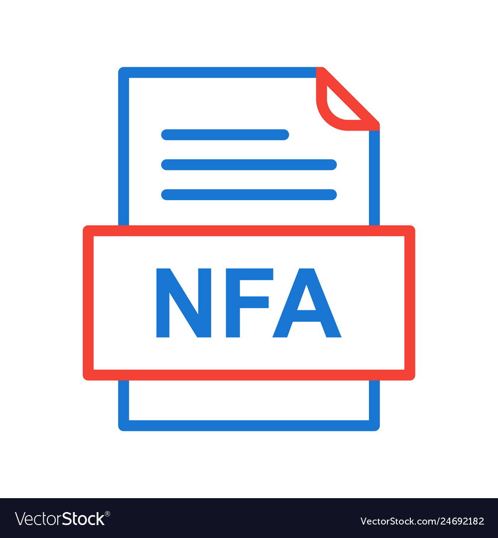 Nfa file document icon Royalty Free Vector Image