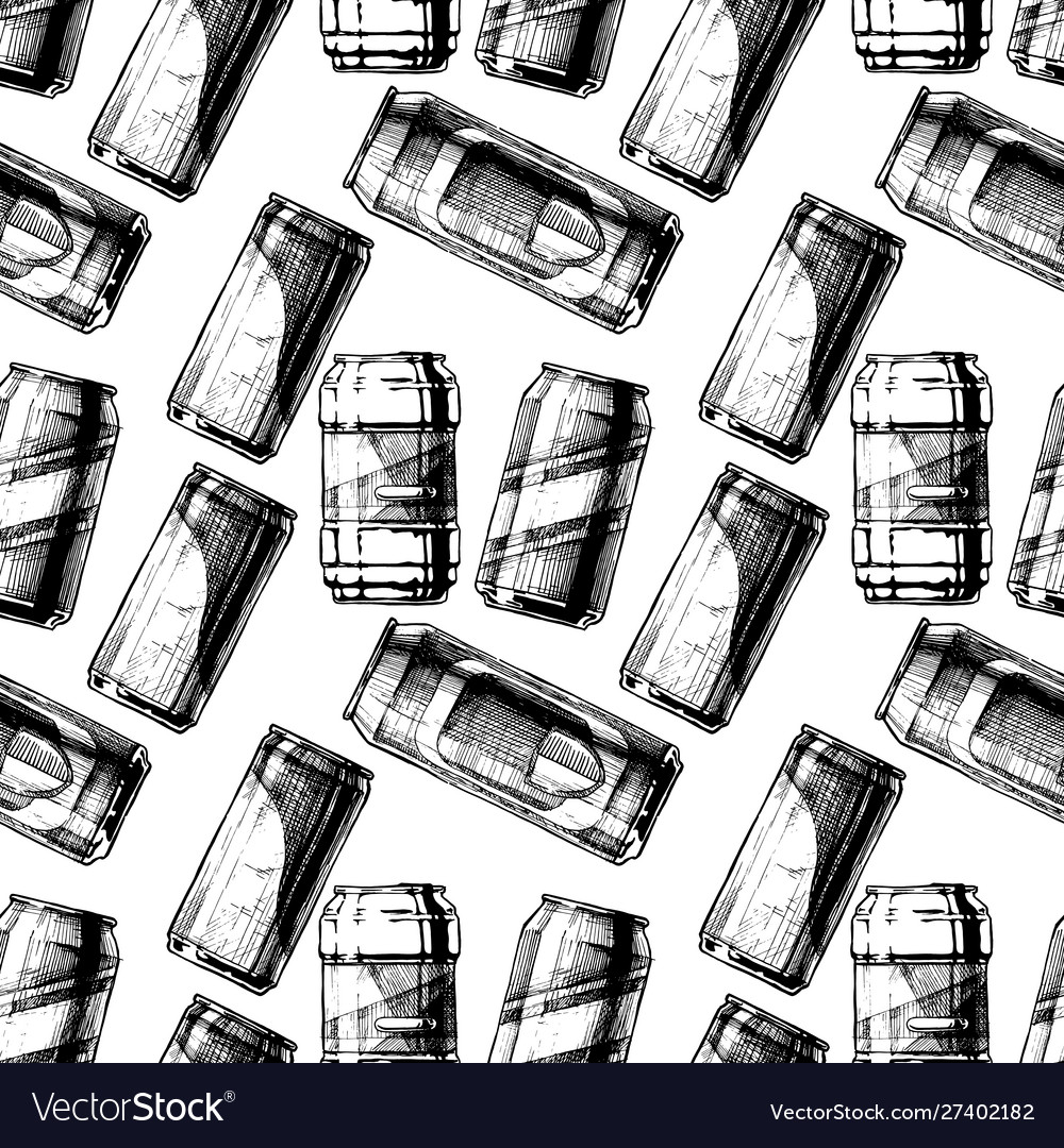 Pattern with beverage can Royalty Free Vector Image