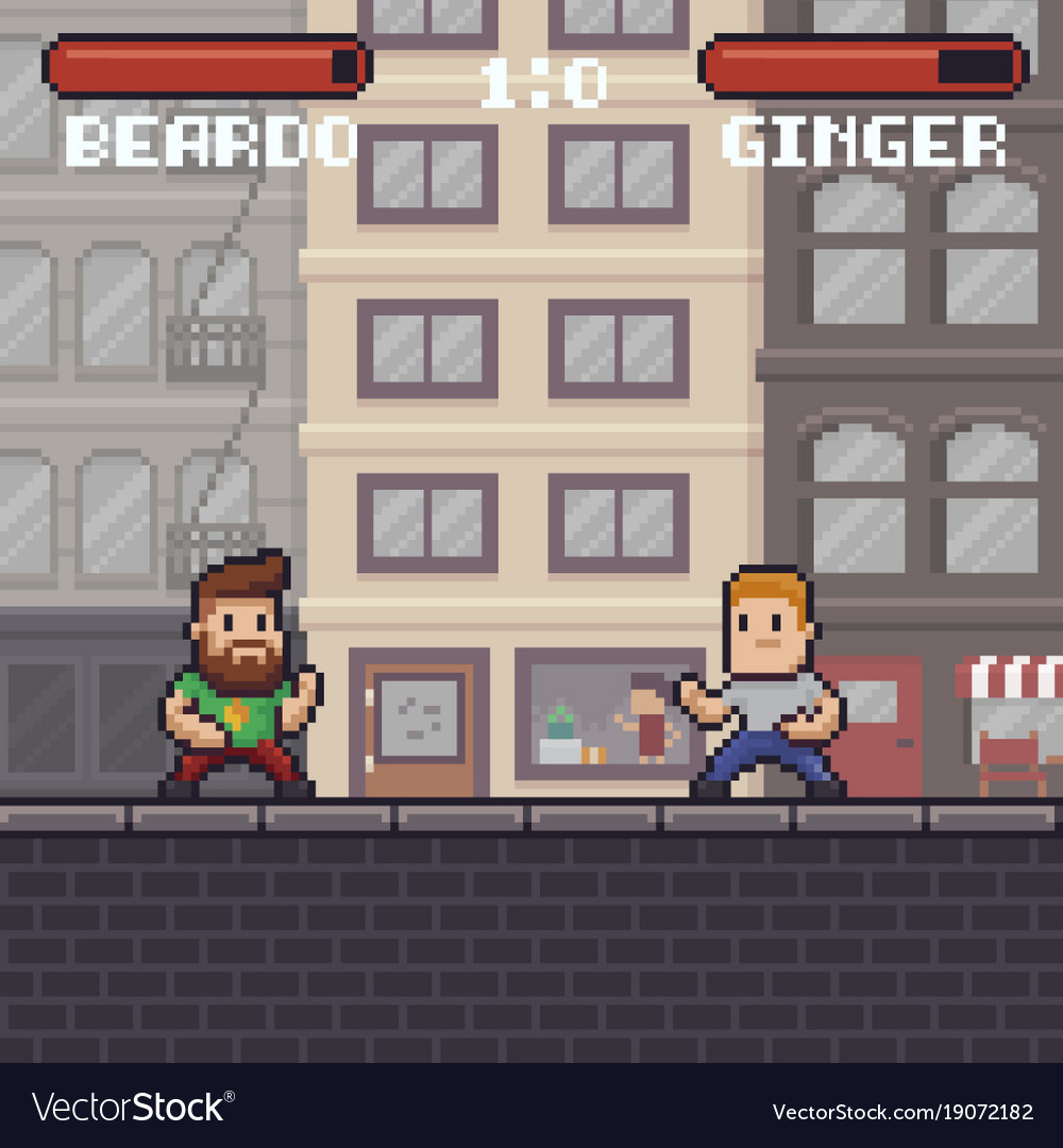 Pixel art fighting Royalty Free Vector Image - VectorStock