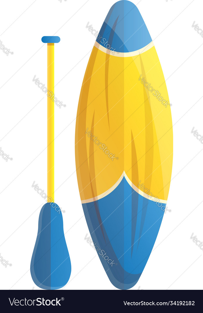 Puddle sup surfing icon cartoon style Royalty Free Vector