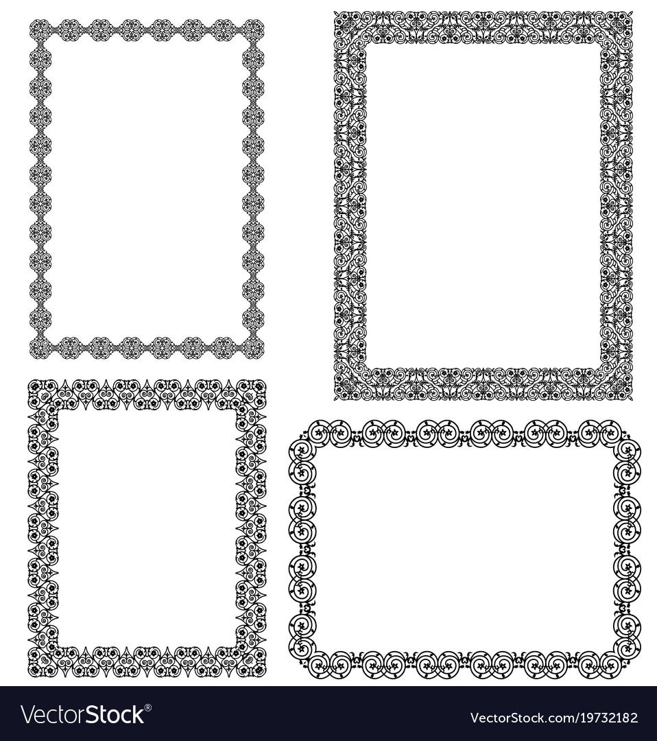 Set of black frames Royalty Free Vector Image - VectorStock