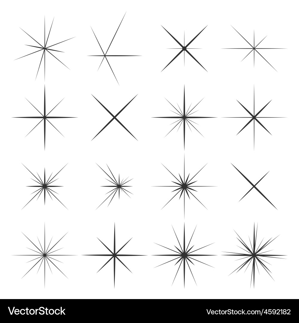 Set of sparkles star Royalty Free Vector Image