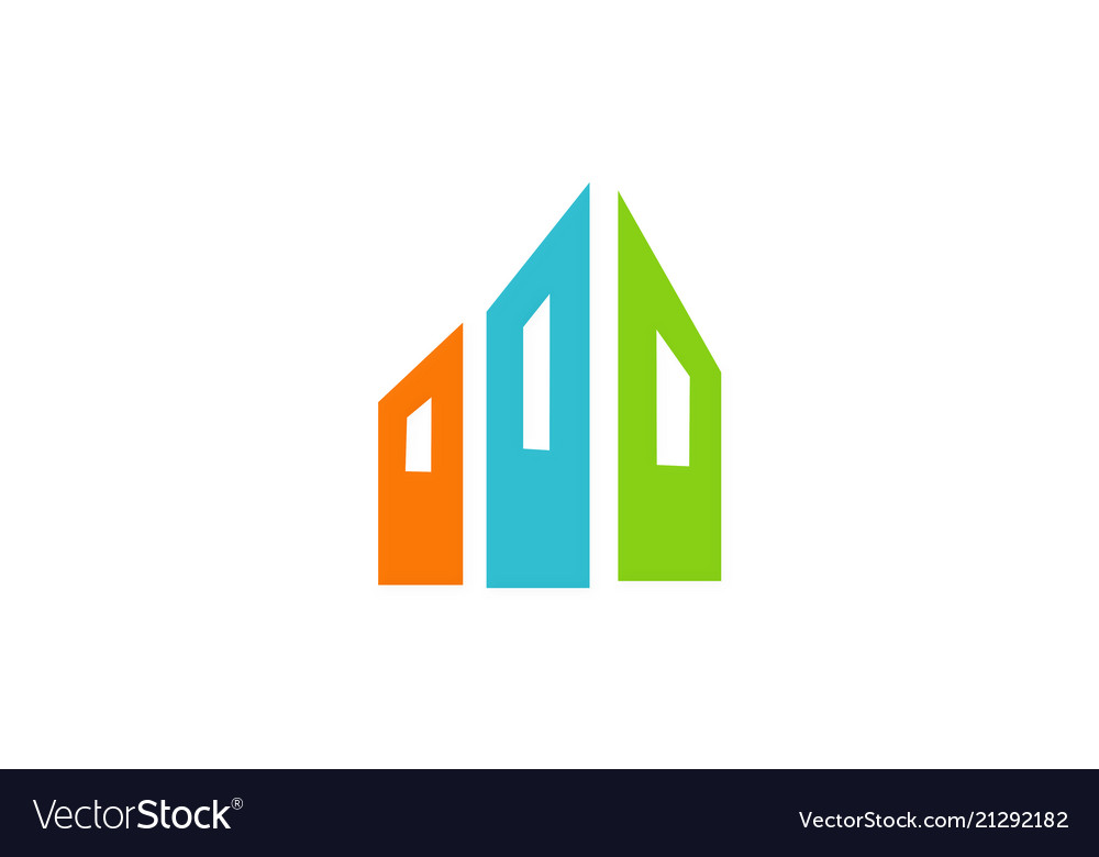 Shape abstract building logo Royalty Free Vector Image