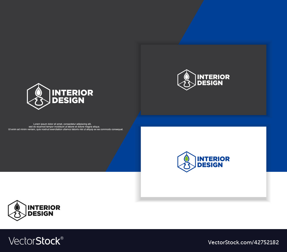 Simple interior design logo in shape polygons Vector Image