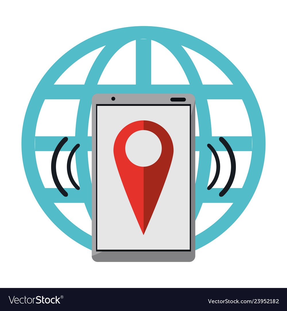 Smartphone with gps tracking Royalty Free Vector Image