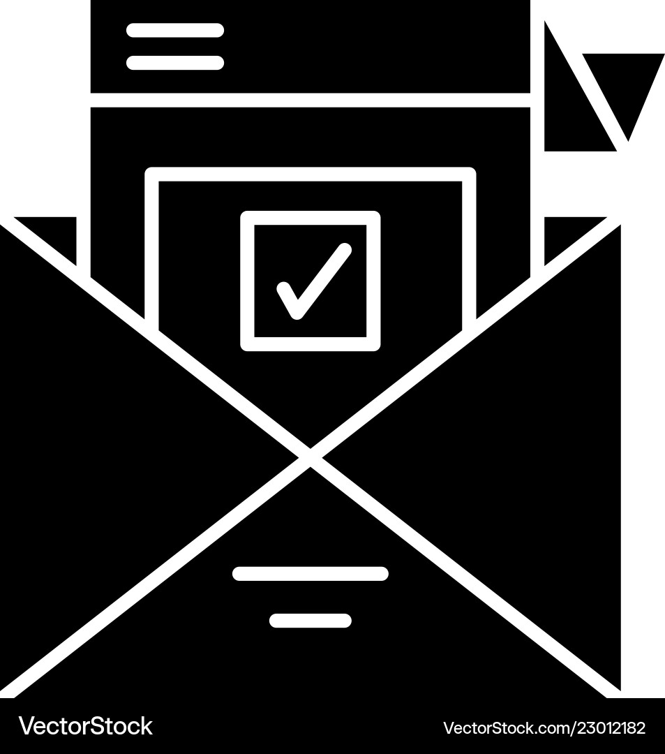 Survey letter black icon sign on isolated Vector Image