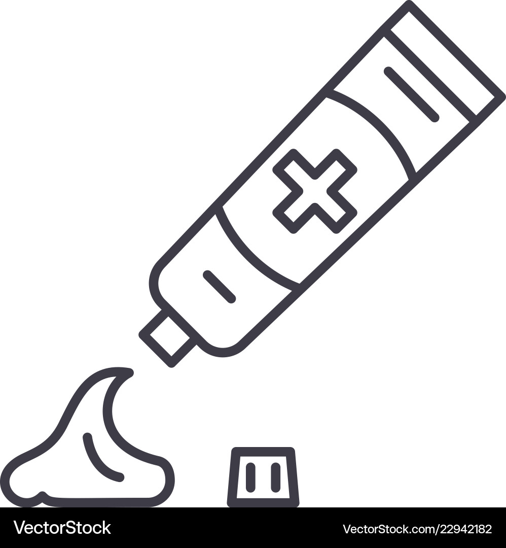 Toothpaste line icon concept Royalty Free Vector Image