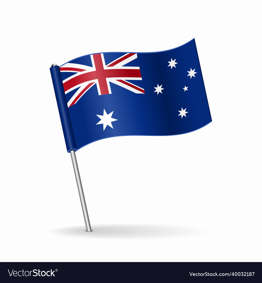 Australian flag map pointer layout Royalty Free Vector Image