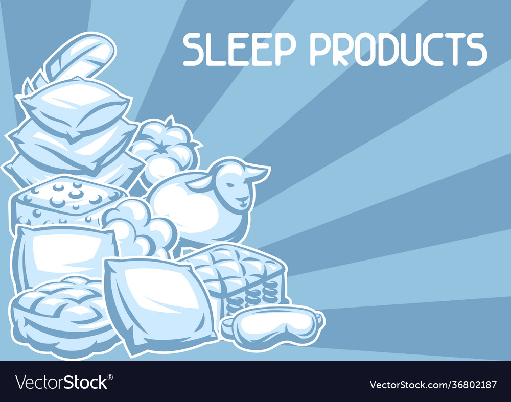 Background with bedroom items bedding sleeping Vector Image