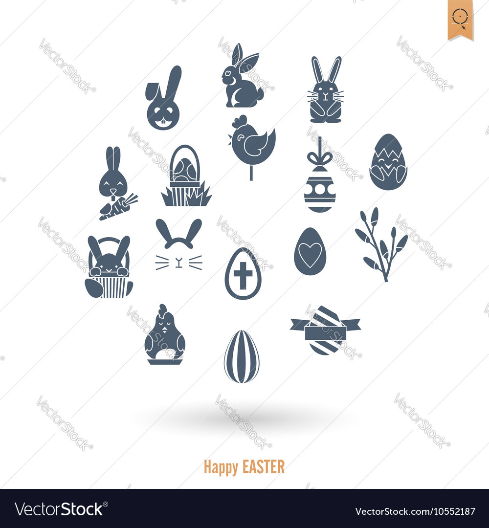 Celebration easter icons Royalty Free Vector Image