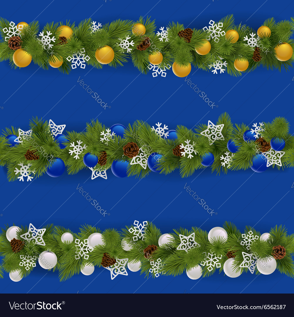 Christmas borders set 2 Royalty Free Vector Image