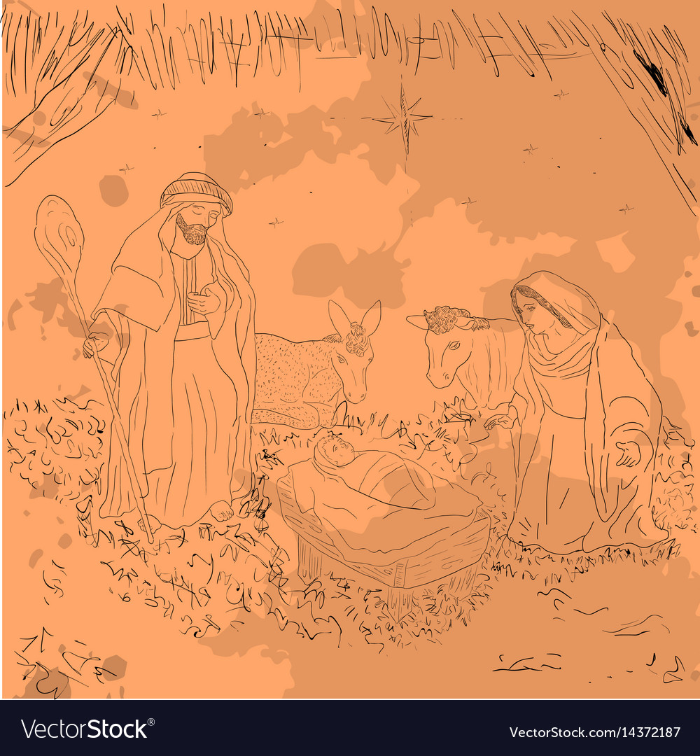 Colored manger Royalty Free Vector Image - VectorStock