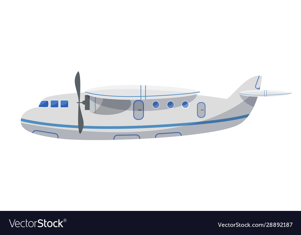Commercial airplane flat Royalty Free Vector Image
