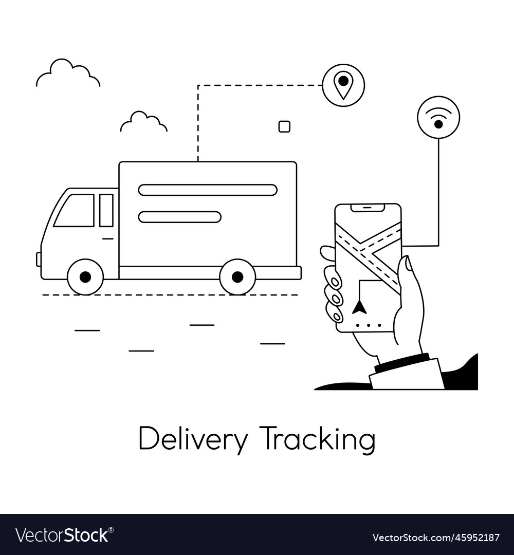 Delivery tracking Royalty Free Vector Image - VectorStock
