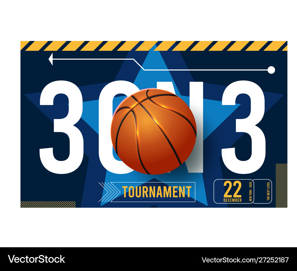 Design for basketball poster tournament Royalty Free Vector