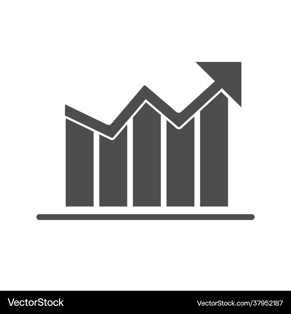 Growth chart icon design isolated on white Vector Image