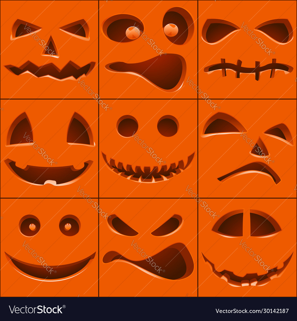 Halloween back set1 Royalty Free Vector Image - VectorStock