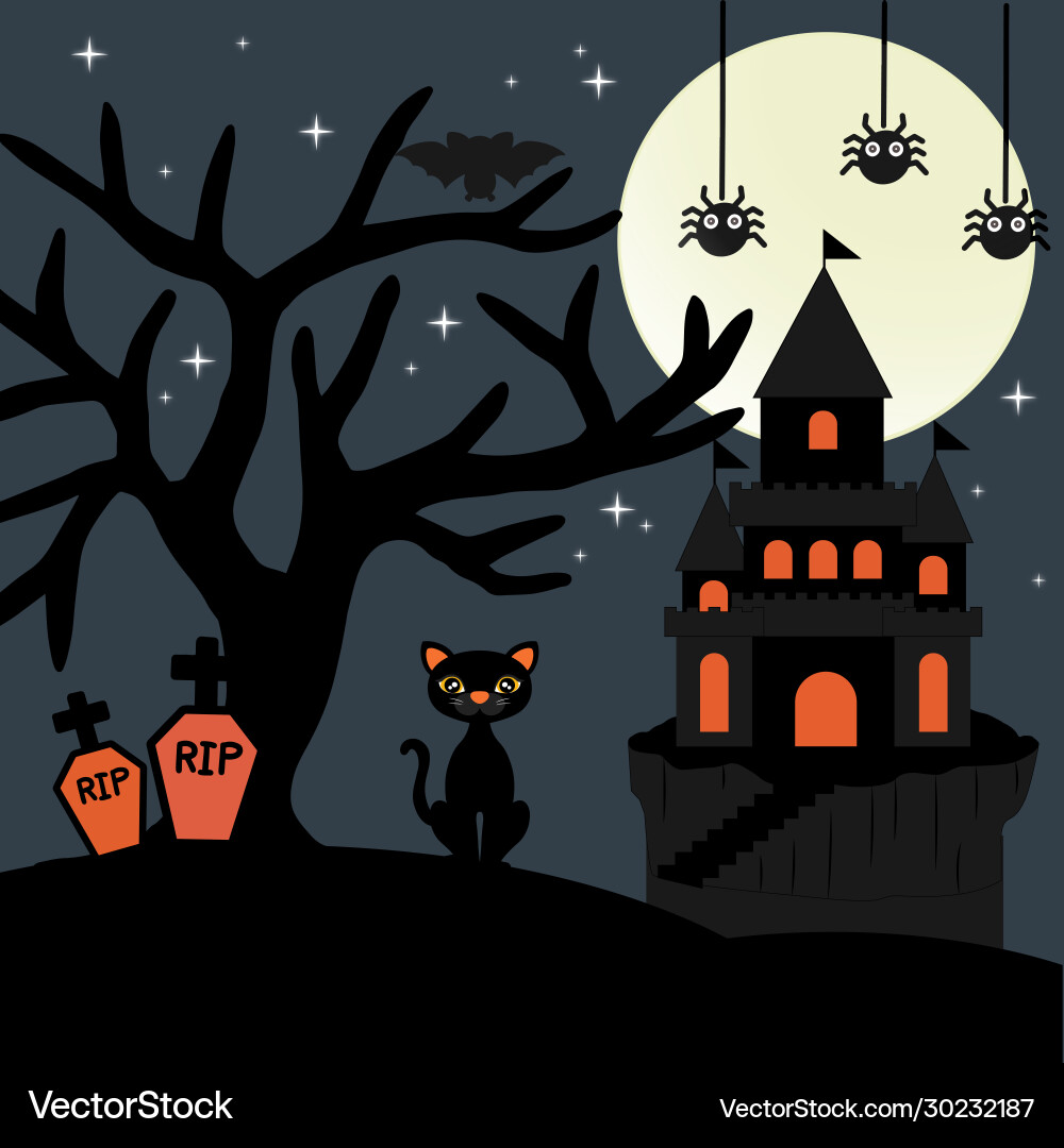 Halloween night background Royalty Free Vector Image