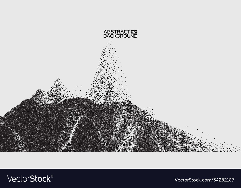 Landscape mountain in dotwork style Royalty Free Vector