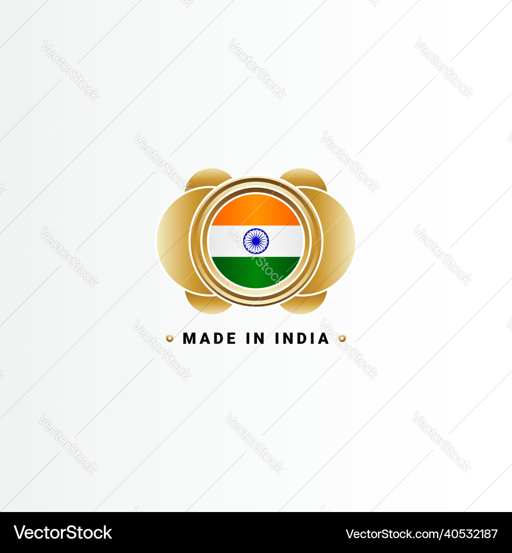 Made in india badge design for greeting product Vector Image