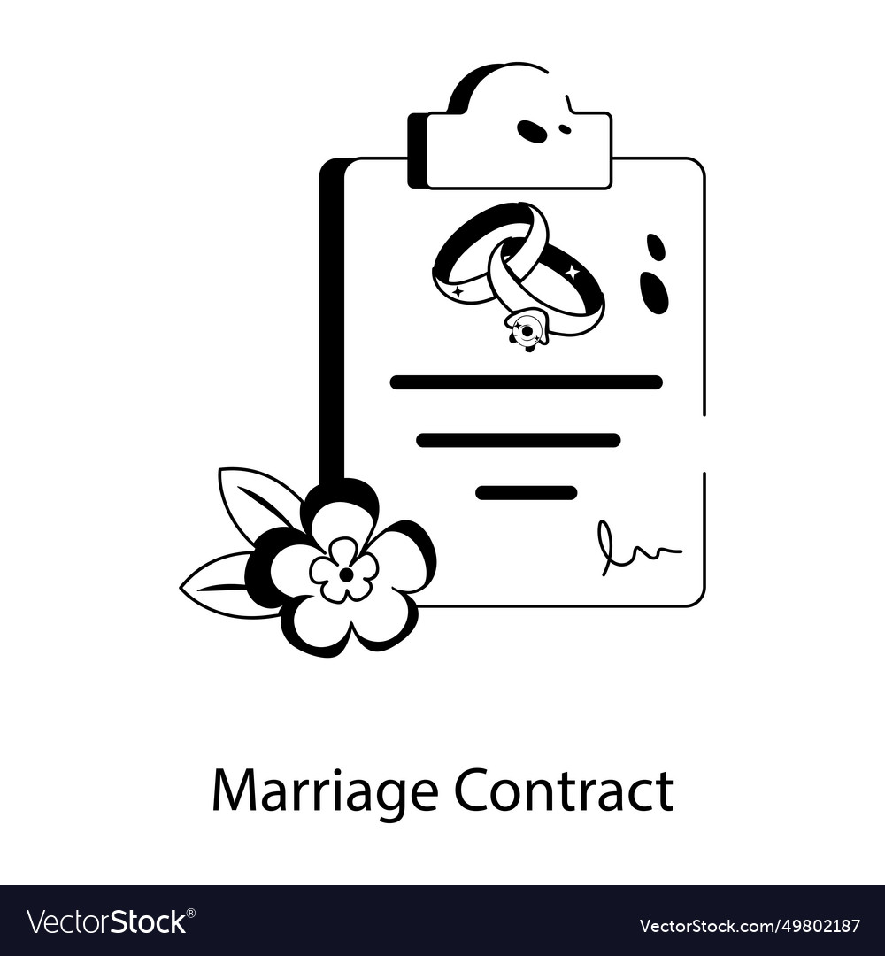 Marriage contract Royalty Free Vector Image - VectorStock