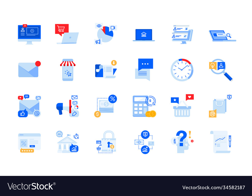 Modern flat design icons Royalty Free Vector Image